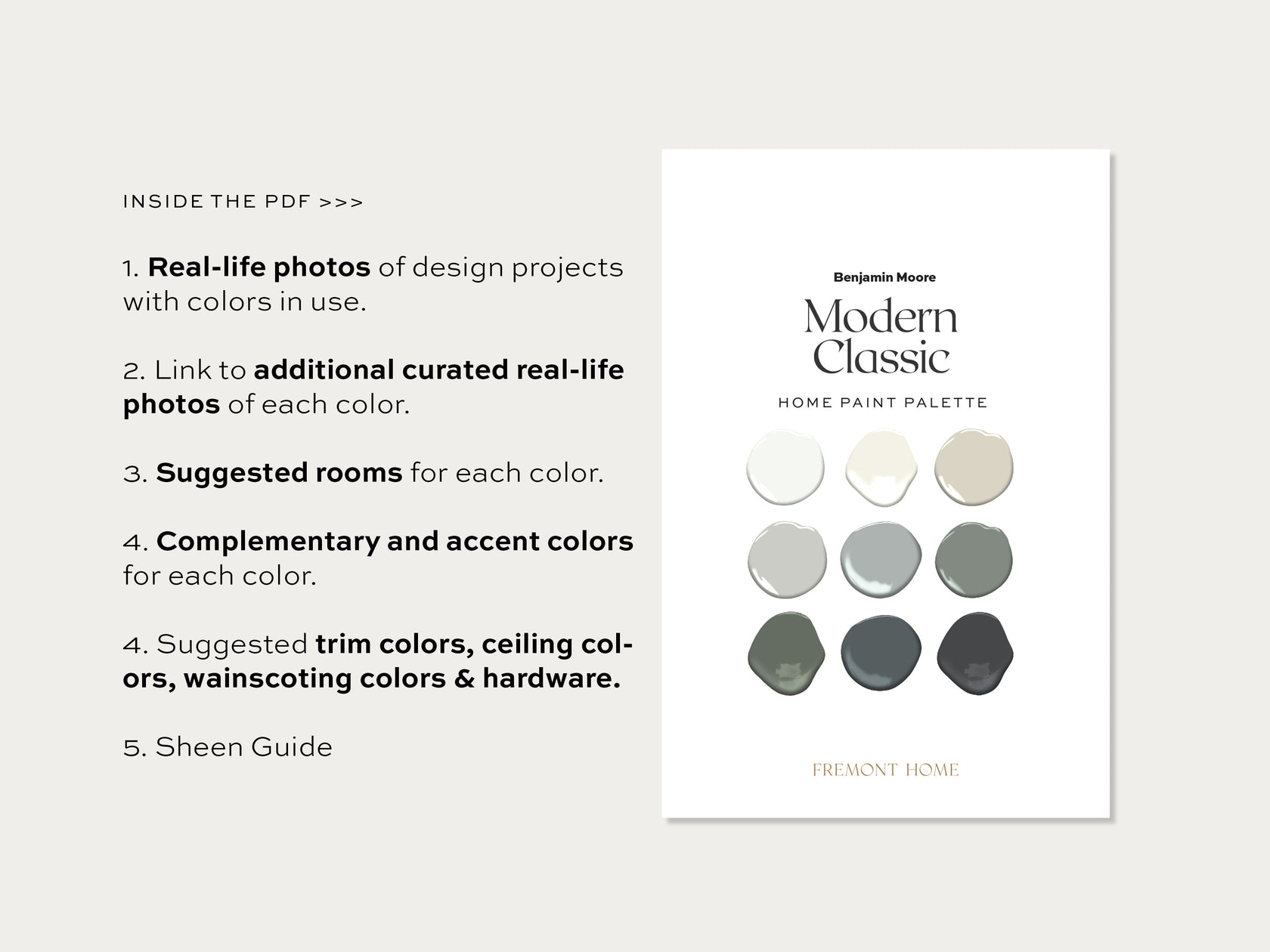 Benjamin Moore Modern Classic Home Paint Color Palette – Fremont Home