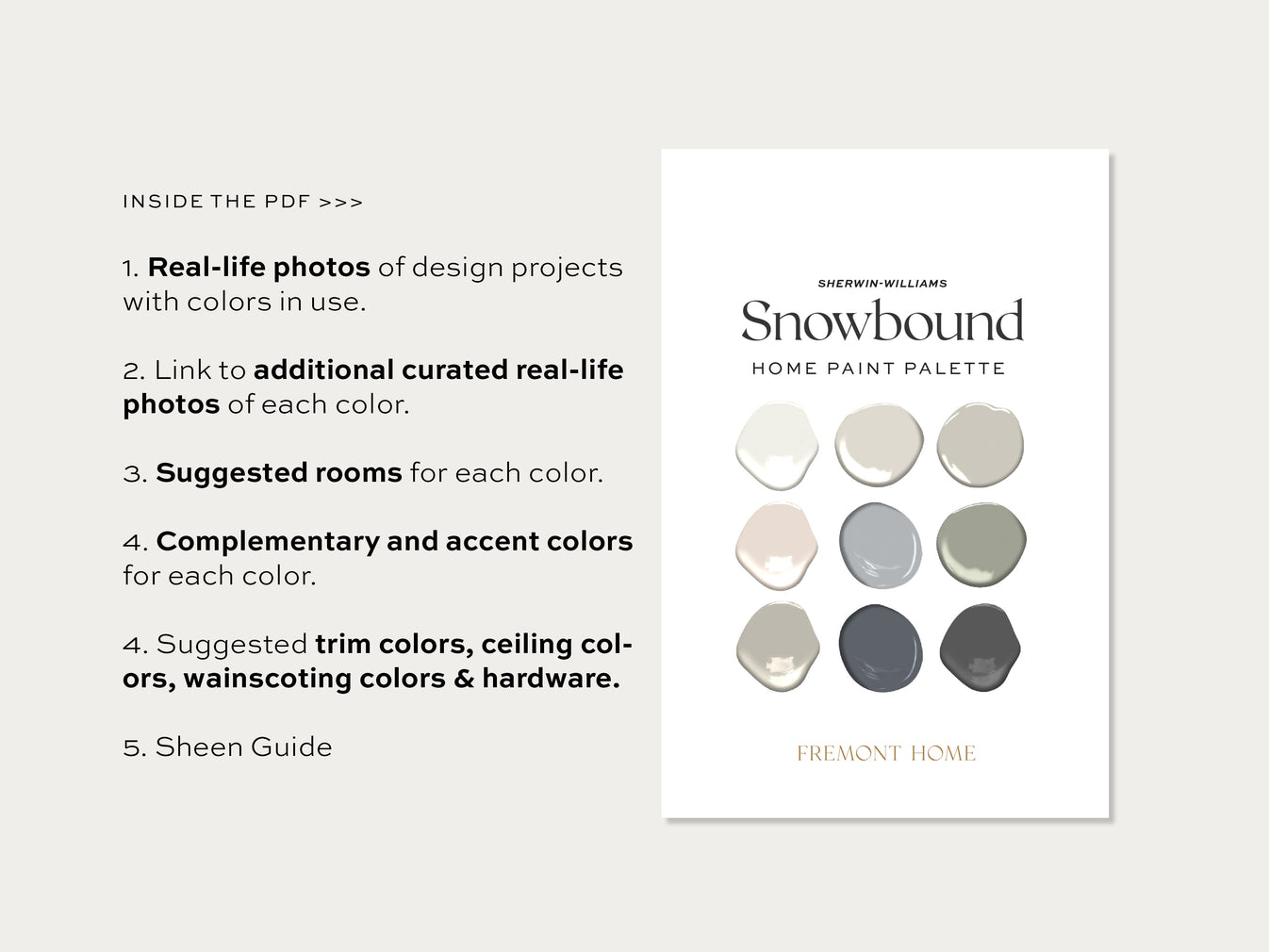 Sherwin Williams Snowbound Home Paint Color Palette – Fremont Home